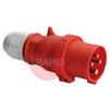 4 Pin 400V 32A Mains Plug (Red) - Welding Supplies from Rapid Welding