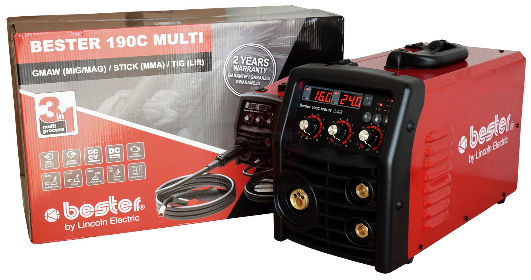 Buy Lincoln Bester 190C Multi Process Inverter Welder Package, with MIG ...